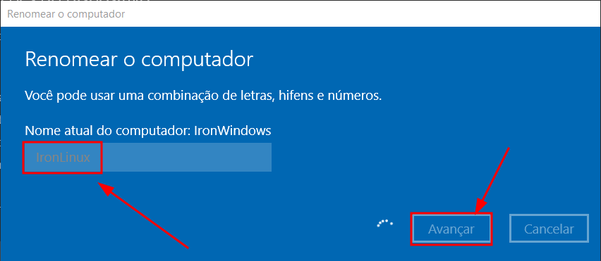 Alterar hostname no Windows