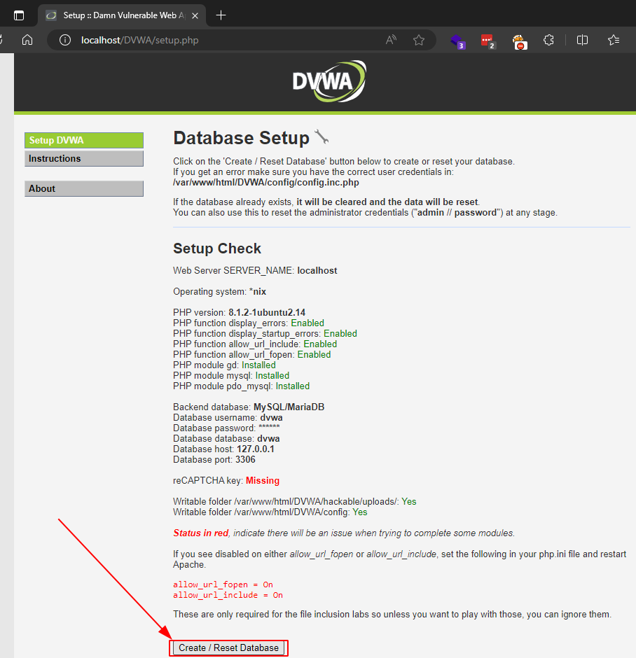 Instalando DVWA com WSL2