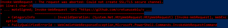 Corrigir erro Invoke-WebRequest: Could not create SSL/TLS secure channel Corrigir erro Invoke-WebRequest: Could not create SSL/TLS secure channel