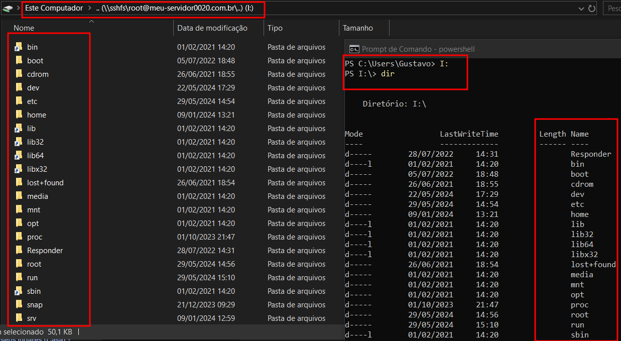 Montar um sistema de arquivos remoto com SSHFS no Windows